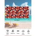 Beach Towel-Black Cats Floral Petals on Red Microfiber Absorbent Quick ...