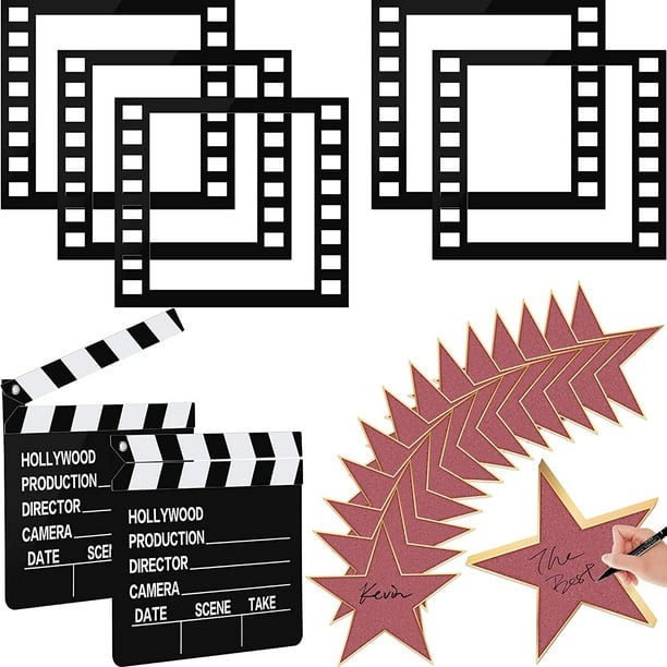 22 Pieces Movie Night Party Decoration Set Movie Clapboard Cut Action ...