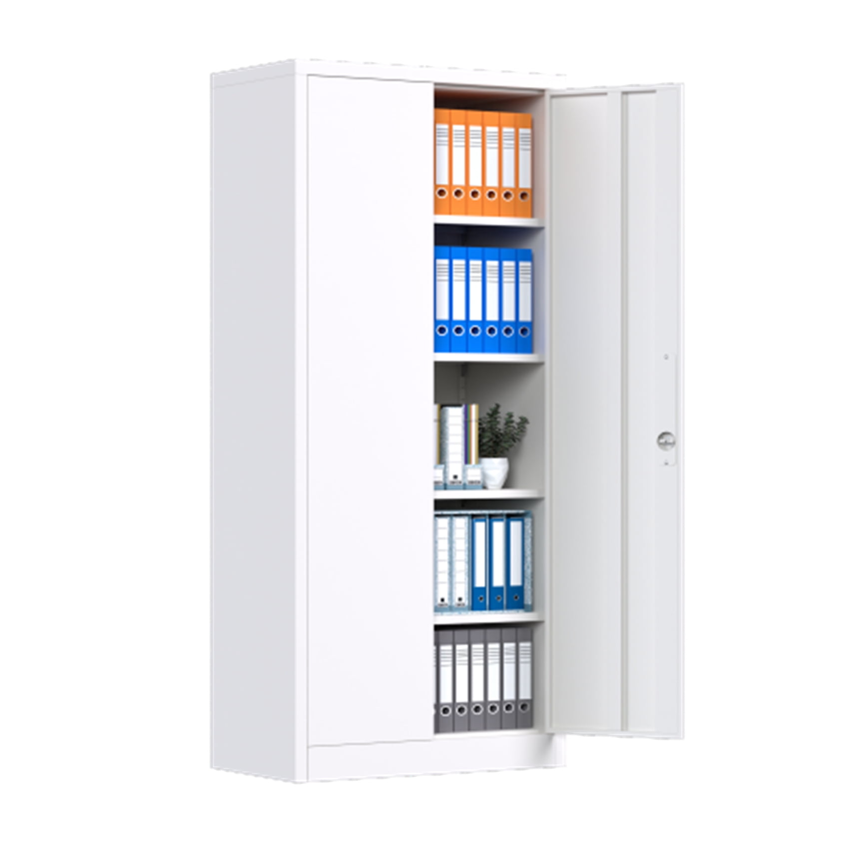 71" Metal Storage Cabinet, Tall Steel Storage Cabinet with 2 Door and 4 ...