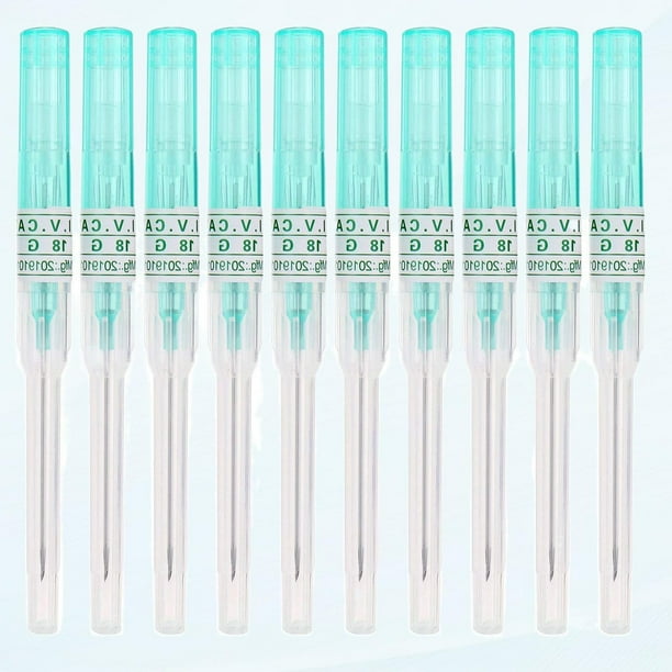 Puncture Needles, 10-Piece 18G IV Catheter Needle Kit Puncture for IV ...