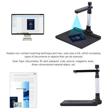Adjustable HD High Speed USB Book Image Document Camera Scanner Dual ...