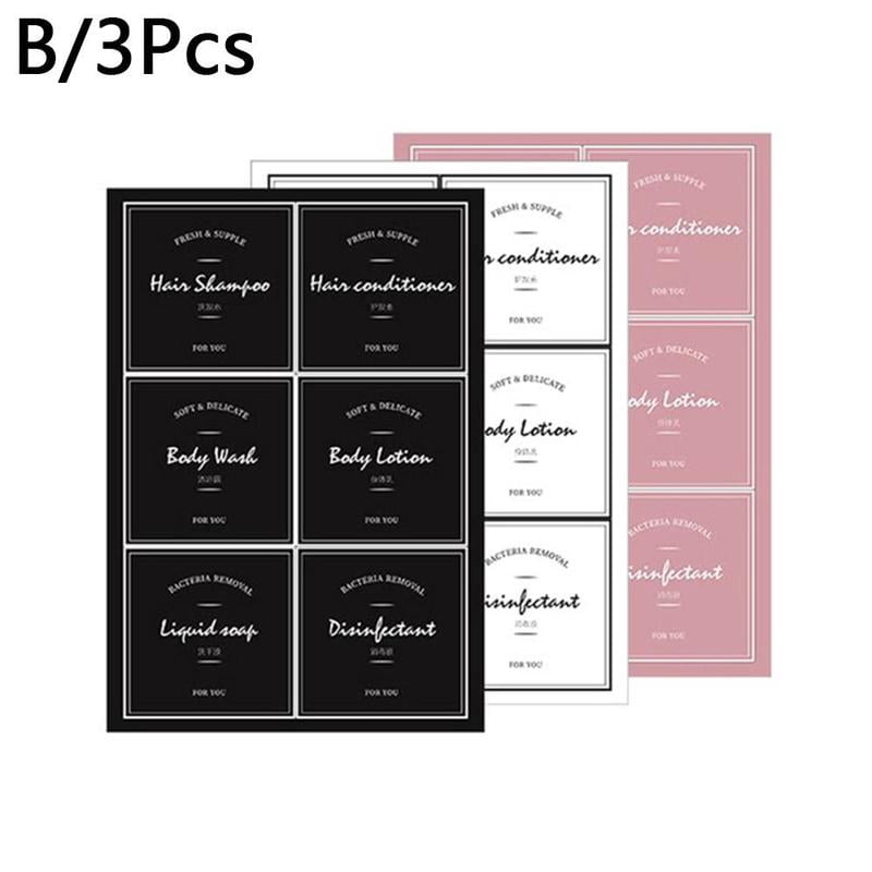 Nordic Soap Bottle Label Sticker Set Bathroom Shampoo Dispenser Labels ...