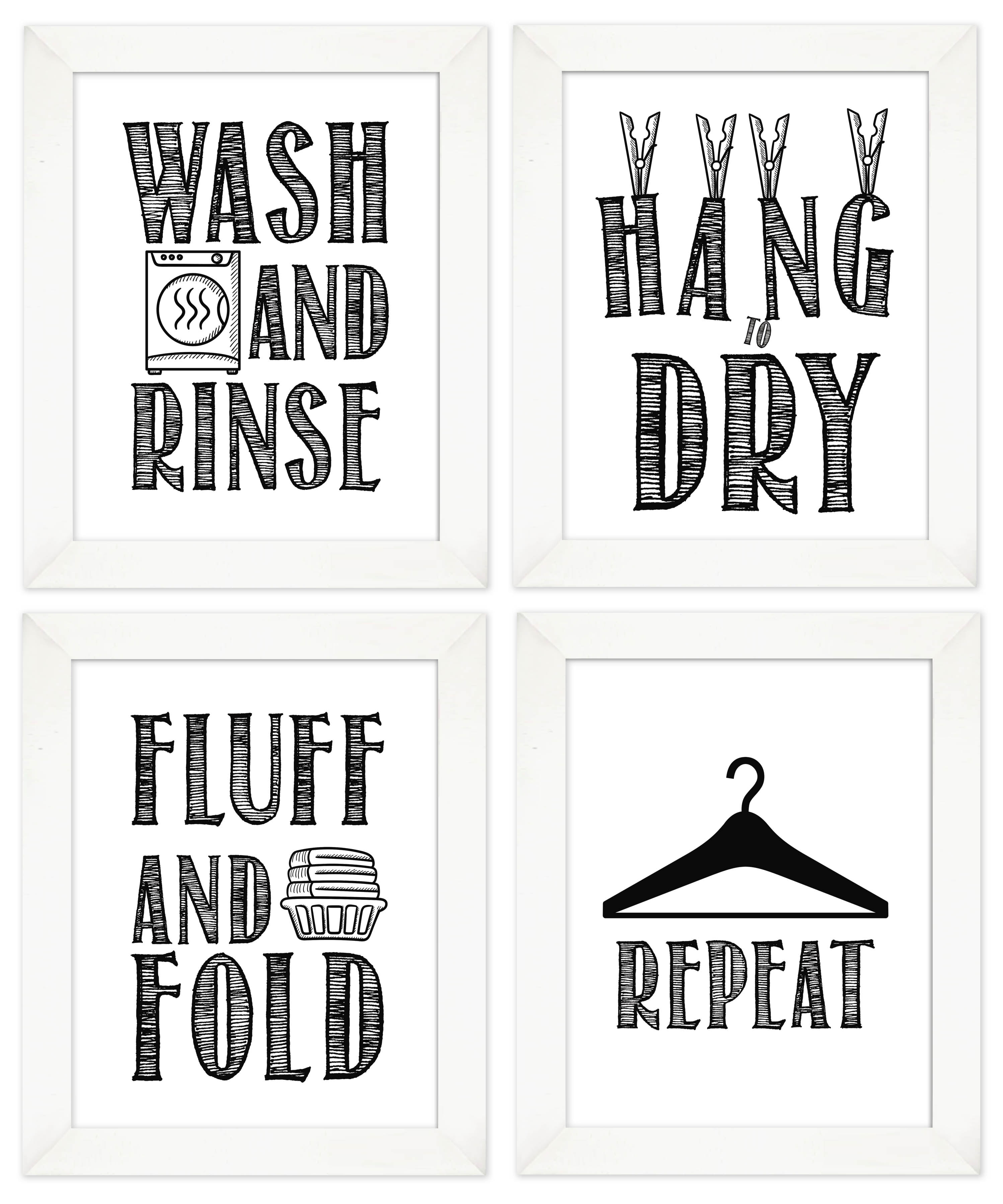 Inkdotpot 4 PieceLaundry Signs for Laundry Room DecorLaundryPoster With ...