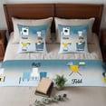 Bed Runner for King Size Bed, Blue Ombre Laundry 3 Pcs Bedding Runner ...