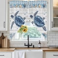 Blue Turtle Coastal Swag Curtain Valance for Window 2 Panels Summer ...
