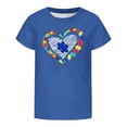 Casual Letter Print Short Sleeve T Shirt Girls Crewneck Tee Youth Kids ...