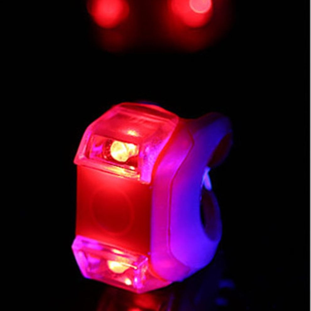 red 3-Mode 2-LED Bike Bicycle Cycling Head Front Light Rear LED Flash ...