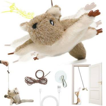 Cat Toy Flapping Wing Interactive Simulated Chirping Plush Bird Kitten ...