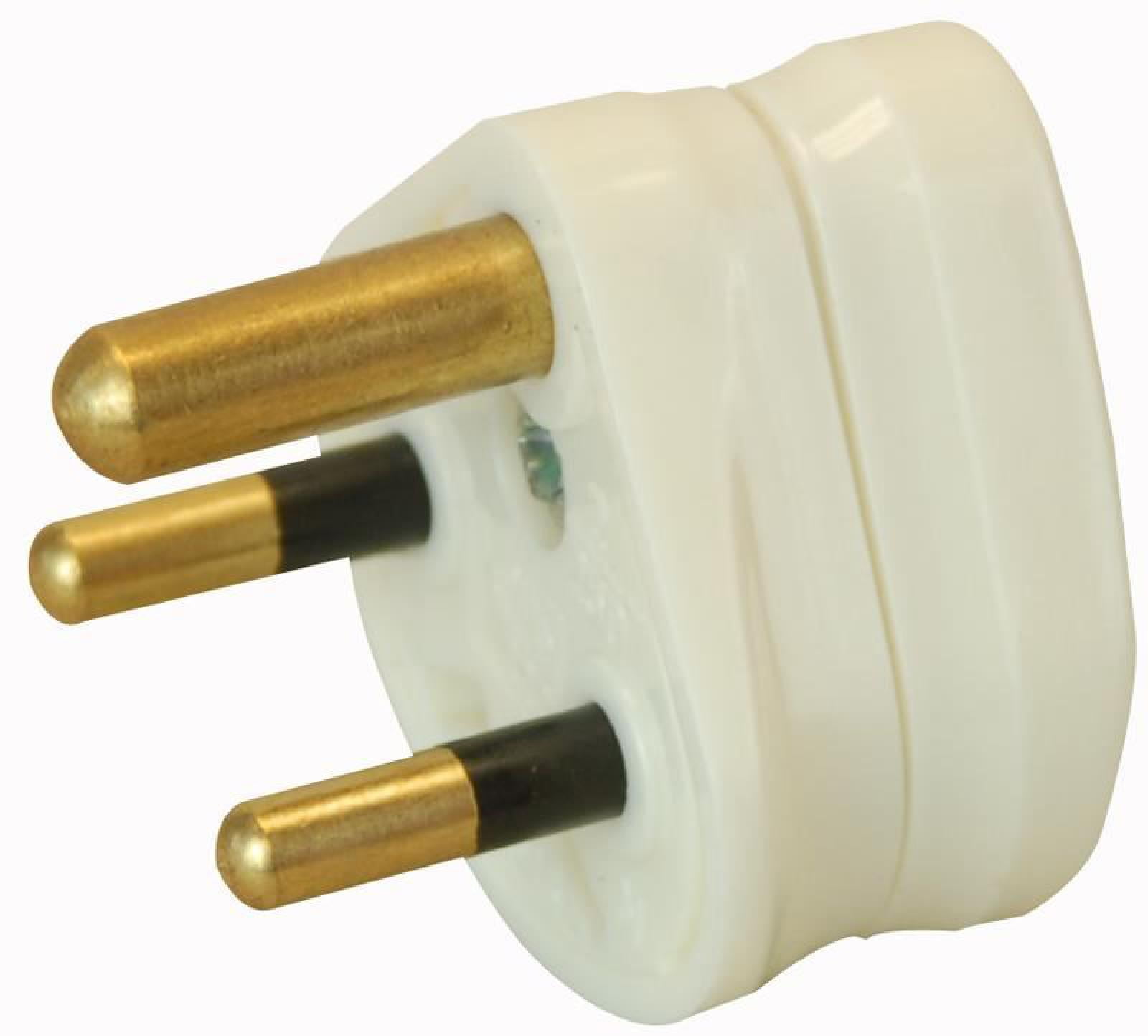 PRO ELEC - 3-Pin Round Mains Plug 2A White - Walmart.com