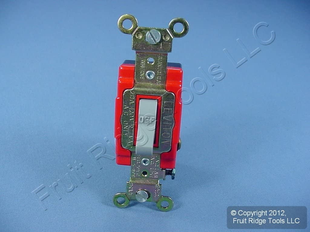 Leviton 1221-2GY Single-Pole Toggle Switch, 20A, 120/277V, Gray ...
