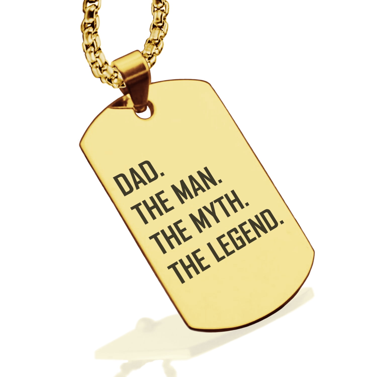 Stainless Steel Dad the Man Myth Legend Dog Tag Pendant Necklace ...