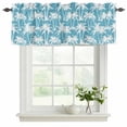 Blue Palm Tree 2 Panels Kitchen Valance, Summer Tropical Country ...