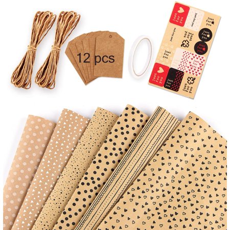 ZMLEVE Gift Wrapping Paper (Pack of 12 sheets, 19.7x27.6 inches per ...