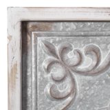 Free Shipping! DecMode Gray Wood Scroll Wall Decor with Metal Accents ...