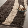 SAFAVIEH Florida Ellen Abstract Shag Area Rug, Dark Brown/Beige, 4' x 4 ...