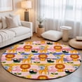 Cartoon Lion Giraffe Koala Bird 4FT Round Area Rugs Cute Animal Leaf ...