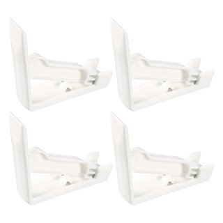 Unique Bargains 4 Pcs Outdoor BBQ Picnics Spring Loaded White Plastic ...