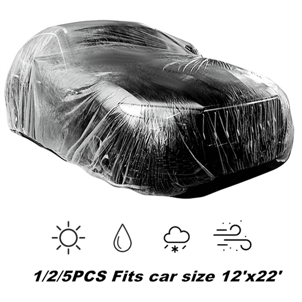 Costyle 1Pcs Disposable Car Cover Universal Clear Plastic Waterproof ...