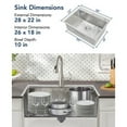 Drop In Kitchen Sink,Workstation 16 Gauge Stainless Steel Top Mount ...