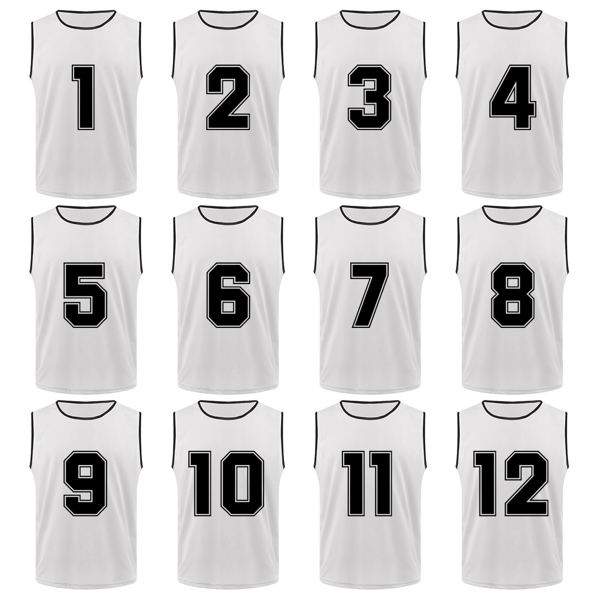 Click here for Toptie 12 Pack Numbered Scrimmage Team Practice Pi... prices