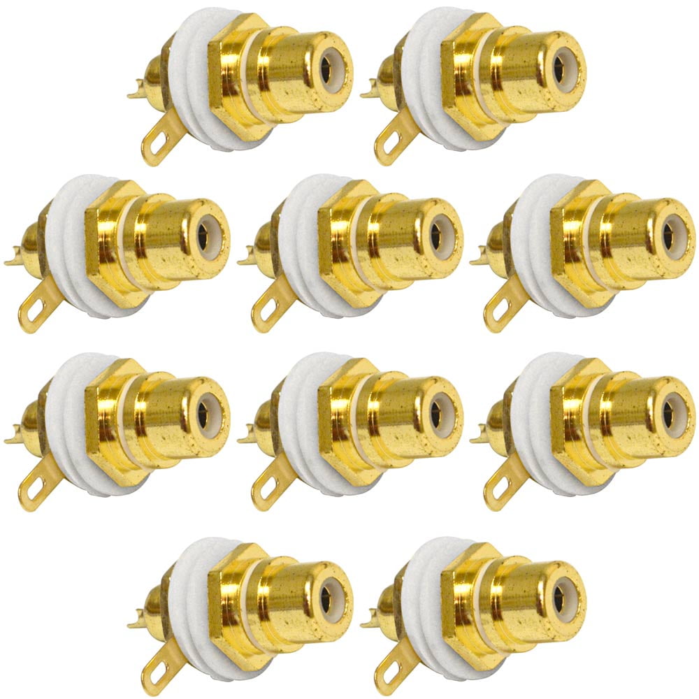 Seismic Audio - 10 Pack of RCA Gold Plated Chassis Mount Connectors ...