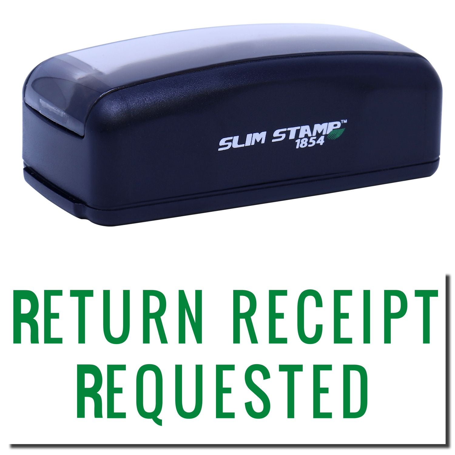 Large Pre-Inked Narrow Font Return Receipt Requested Stamp, Slim 1854 ...