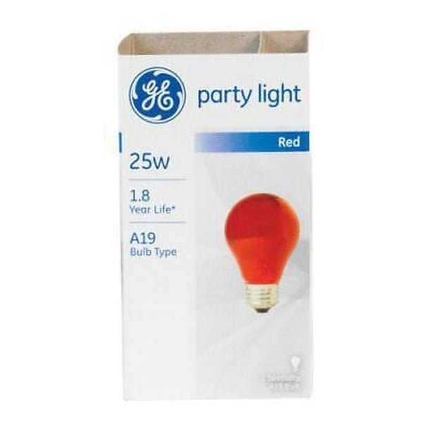 GE Ge Lighting 49727 25 Watt Red Crystal Color Party Light Bulb (Pack ...