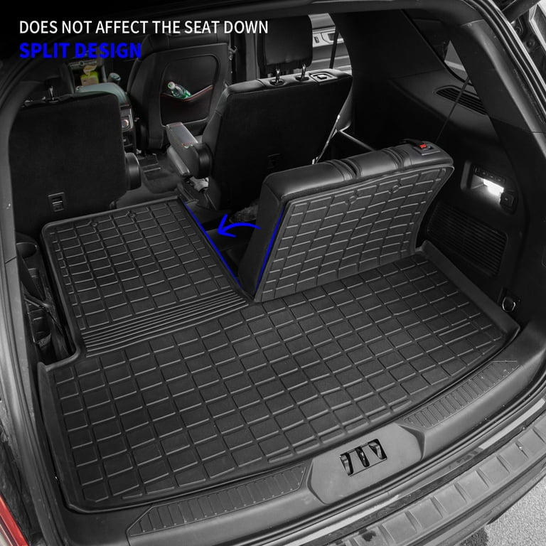 Fit 2020 2023 Ford Explorer Floor Mats Cargo Liner TPE Seat Back Mats for 6 7 Passenger 2022 Explorer Accessories Trunk Mat with Backrest Mat Floor