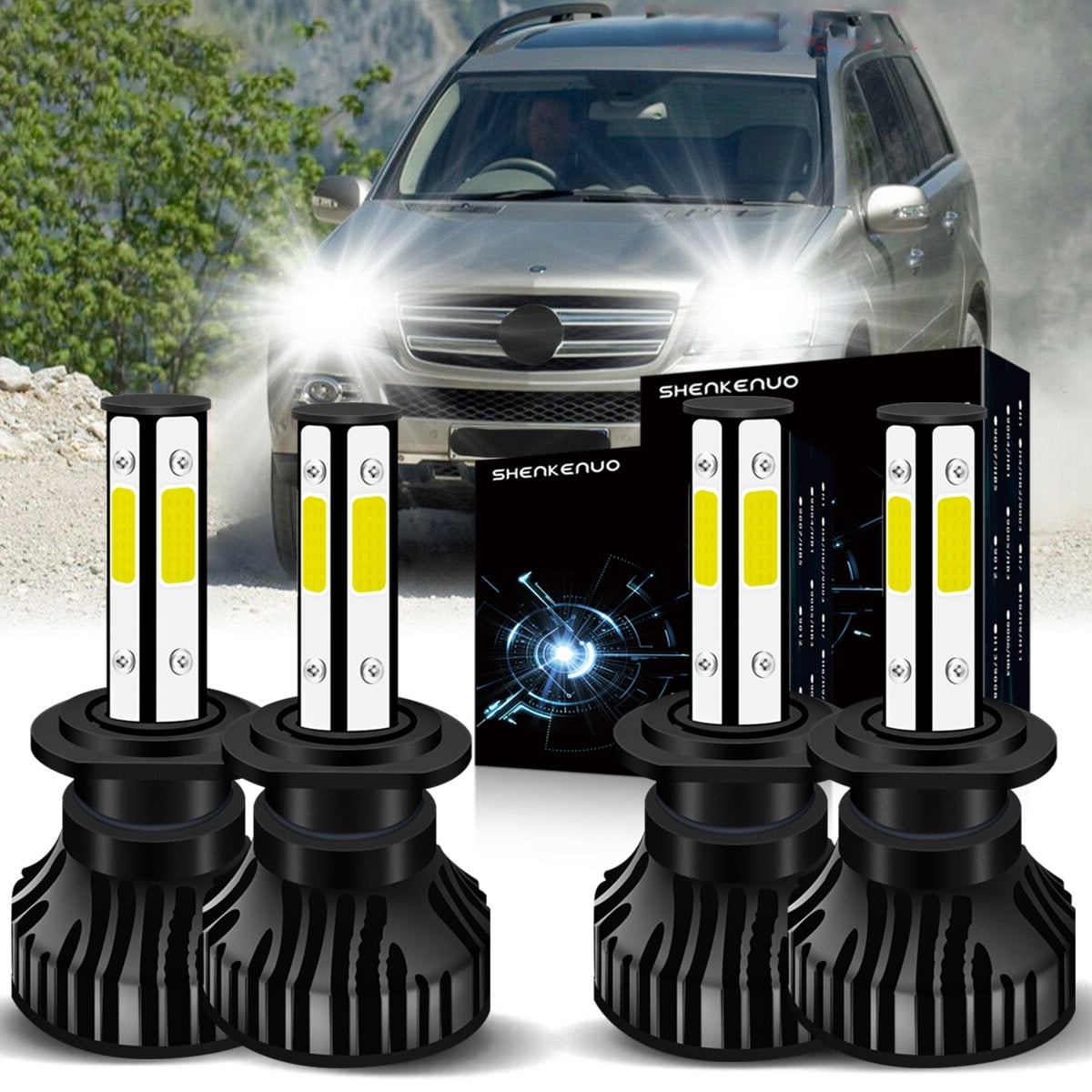 4-Side H7 High/Low Beam Headlights for Mercedes-Benz ML350 2003-2007 ...