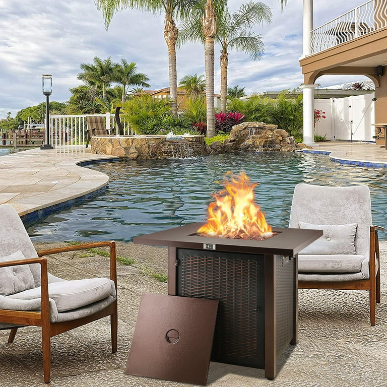 Domi Propane Fire Pits Square Table 50,000 BTU Outdoor Gas, 44% OFF