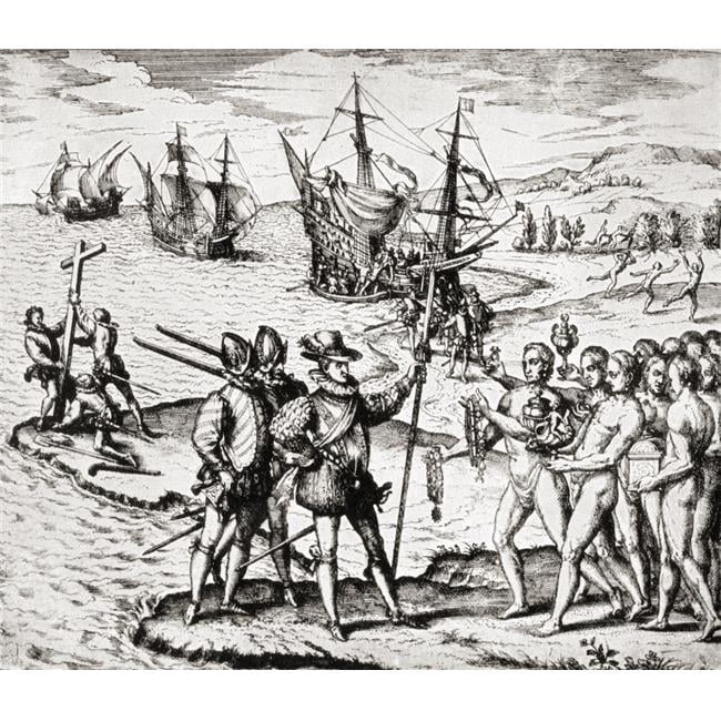 The First Landing of Columbus On San Salvador Island West Indianes ...