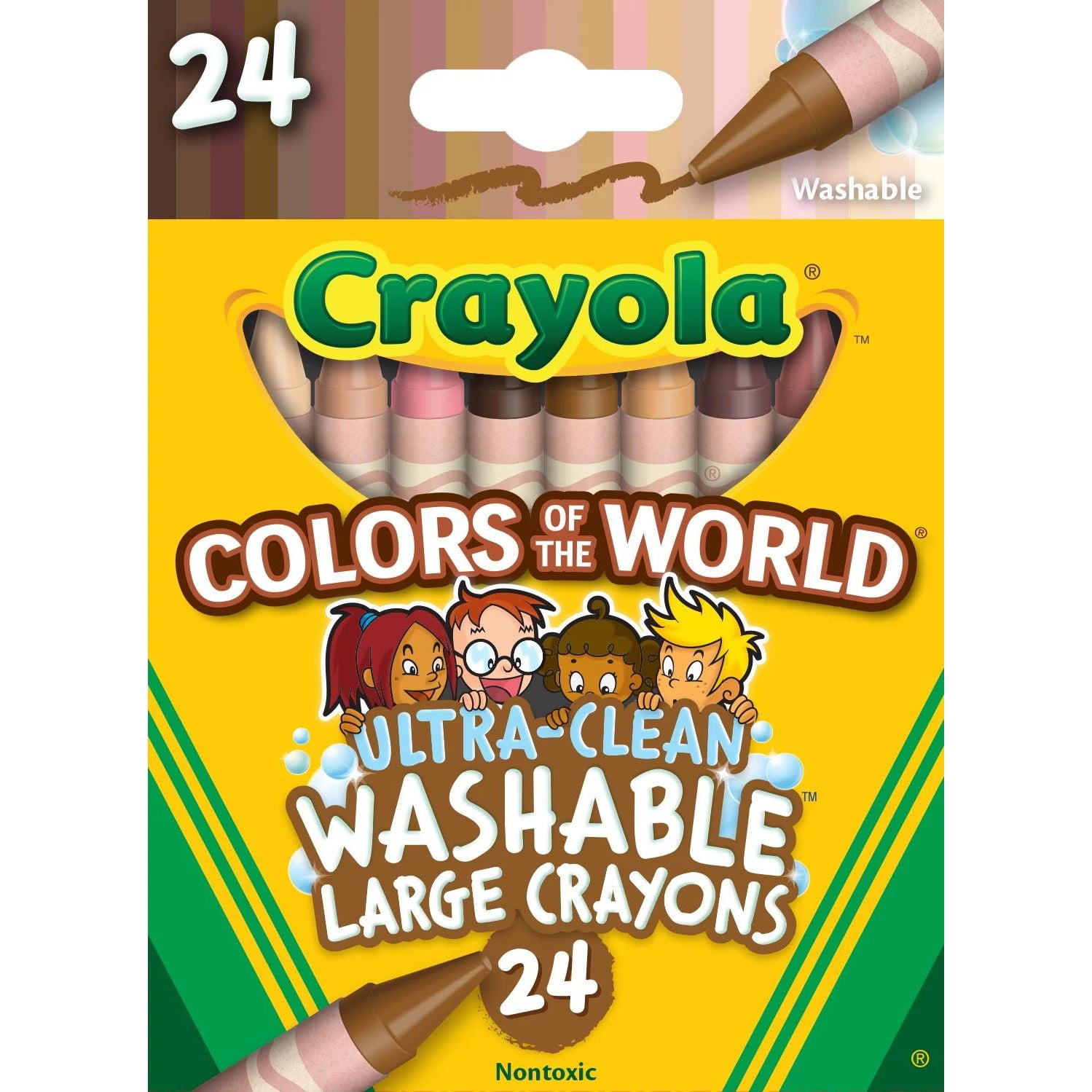 Crayola Colors of the World Large Crayons, Ultra Clean Washable Crayons ...