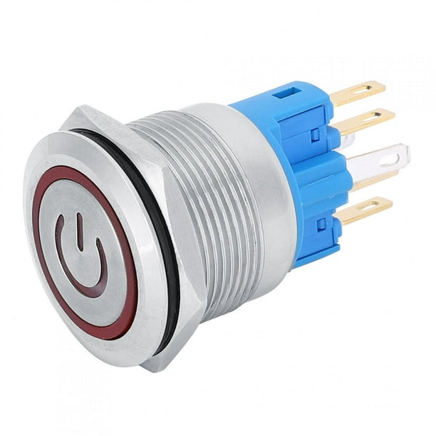 Botón de reinicio, 2 piezas, IP65, DC12-24 V, 22 mm, botón pulsador ...