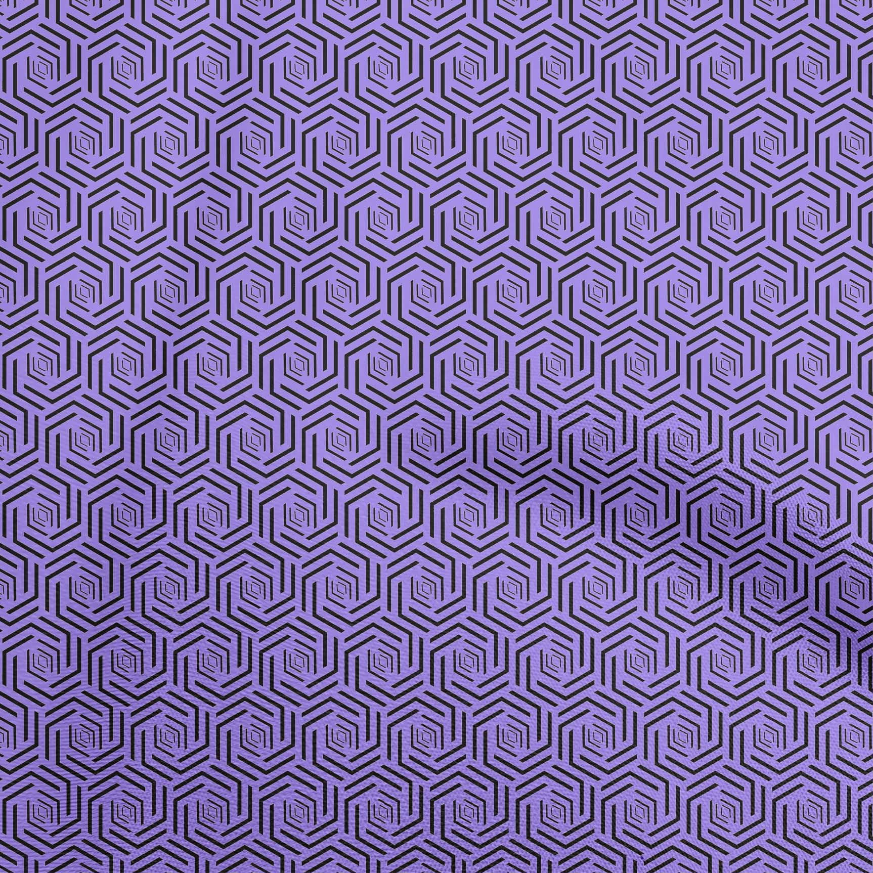 oneOone Velvet Medium Purple Fabric Geometric Lines Heptagon Quilting ...