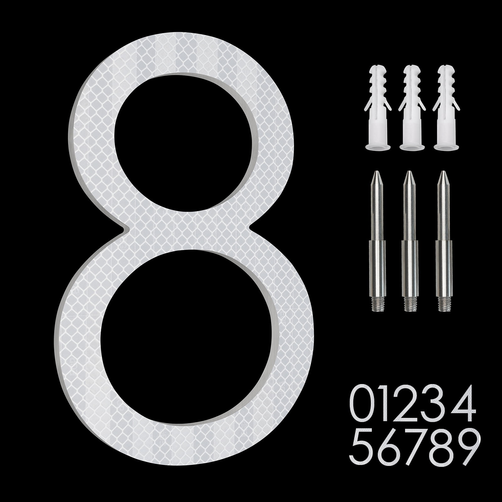 8" Reflective Address Numbers For House,Modern House Numbers Large ...