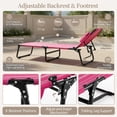 Adjustable Beach Chaise Lounge Chair with Face Hole, Removable Pillows ...