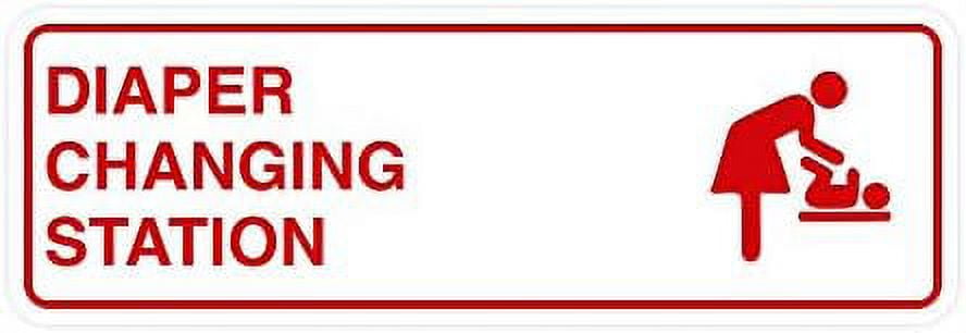 Standard Diapers Changing Station Sign (White/Red) - Medium - Walmart.com