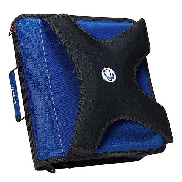 Case It Zipper Binder with Exterior Book Holder, 2 inch, Blue,X-351-FF ...