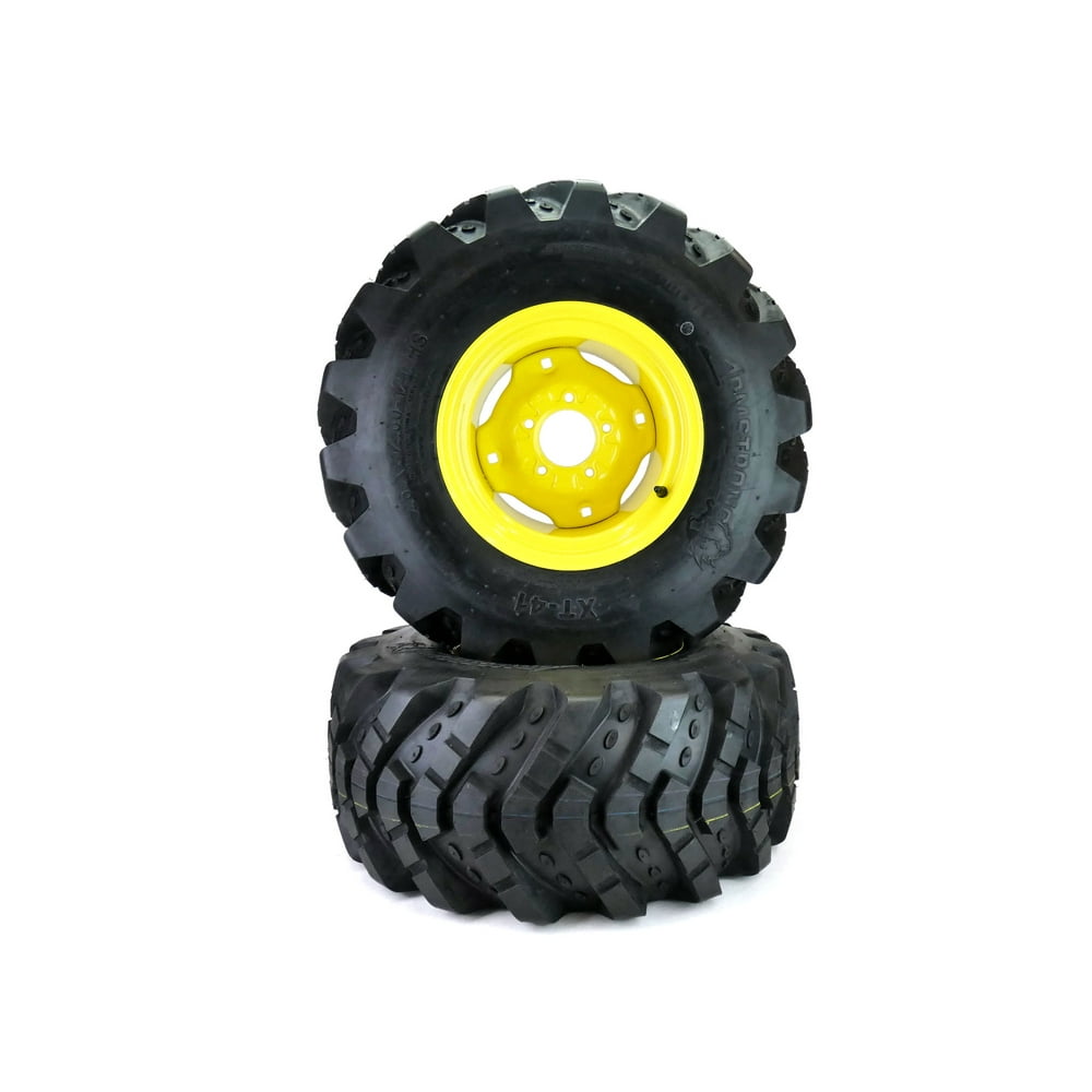 (2) Aggressive Tread Wheel Assemblies fits John Deere 26x12.00-12 Repl ...