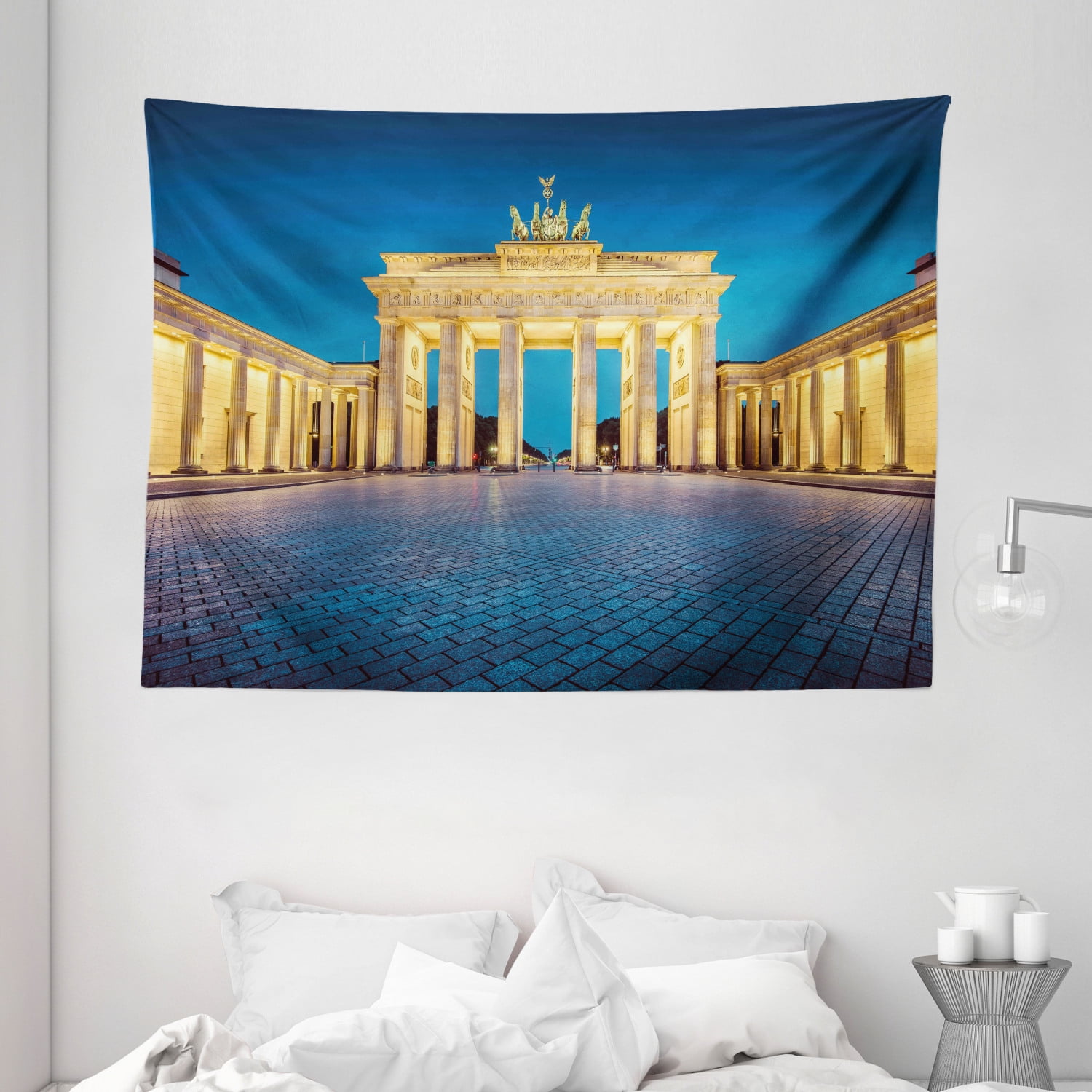 Travel Decor Tapestry, Classic View of Famous Brandenburg Gate Germany ...