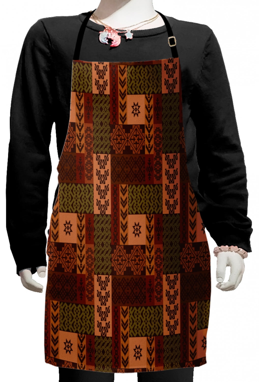 Geometric Kids Apron, Style Geometric Folk Design Geometric Floral ...