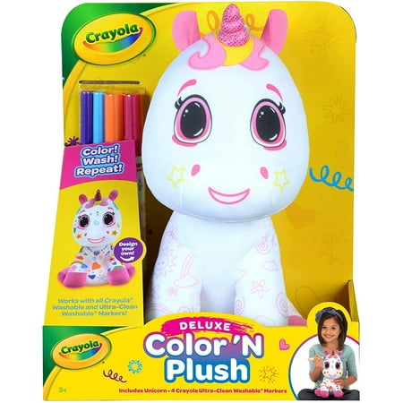 Deluxe Color ‘N Plush 10-Inch Unicorn - Draw, Wash, Reuse - 2 Broad and ...