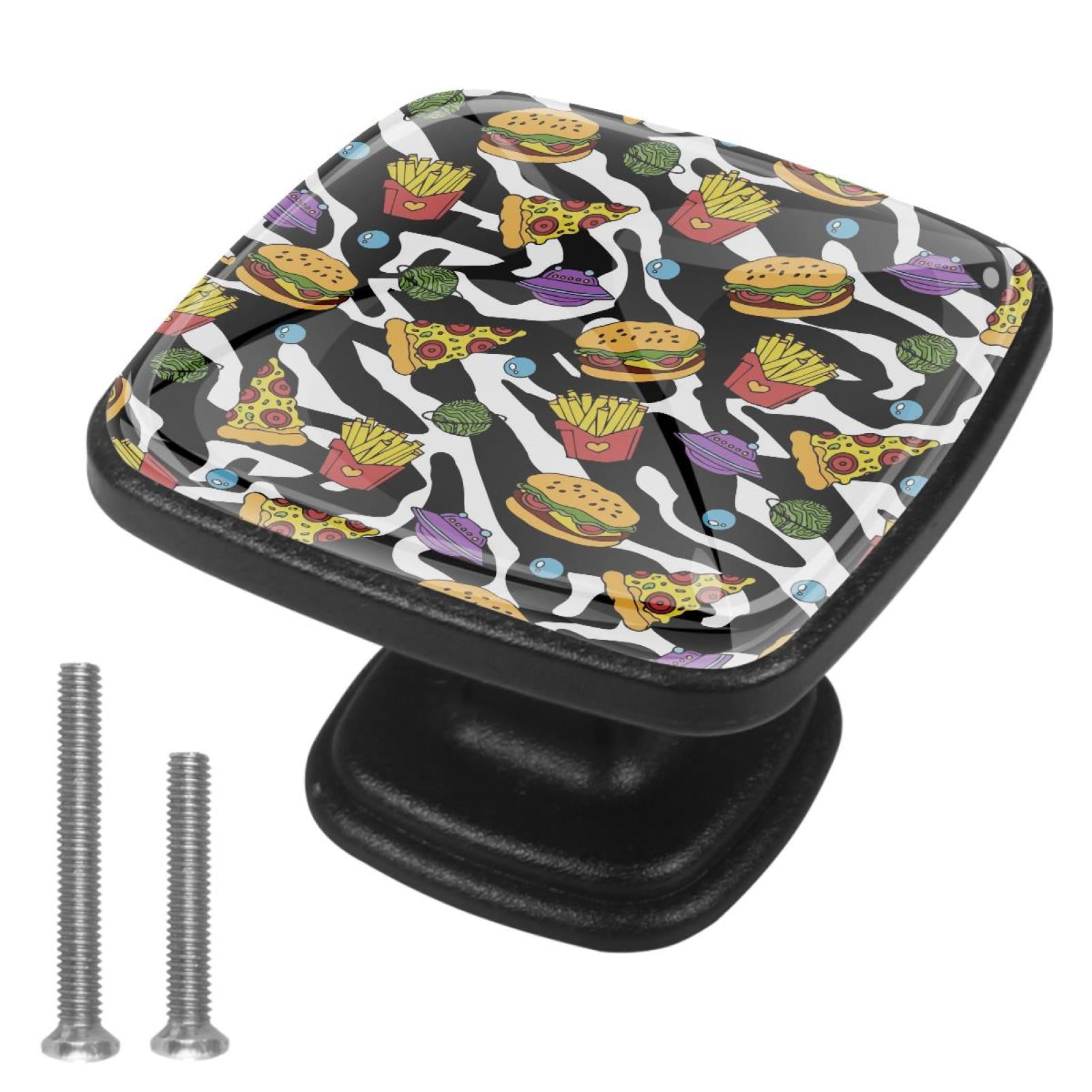 4 Pcs Cabinet Handle Drawer Pulls Pizza French Fries Knobs with Screws ...