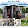 10×10.5×7 FT Metal Storage Shed, Dual-Zone Tool Shed with Work Area ...