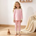 CAUYDY Girls Basic Pajamas Long Sleeve Solid Fall Winter Sleepwear ...