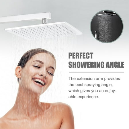 Wall-Mounted Shower Head Extension Arm Bathroom Rainfall Adjustable ...