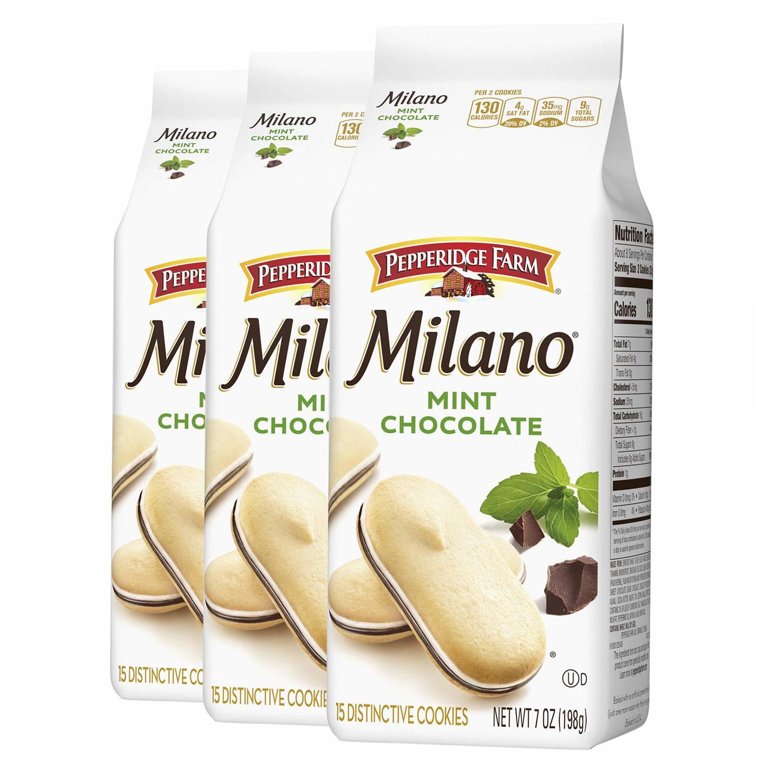 Chocolate Milano Mint Cookies, 7 Oz Bag, Pack Of 3, 7 Ounce Pack Of 3 ...