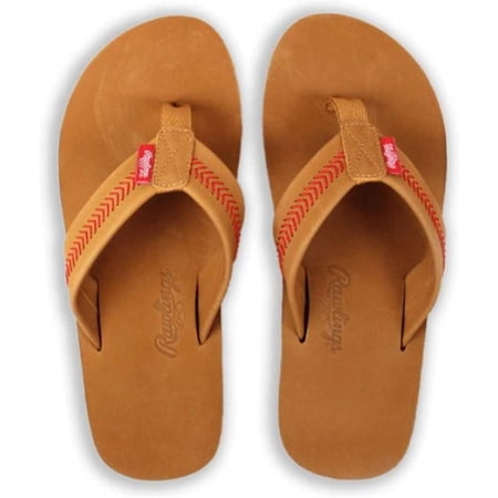 Rawlings Mens Baseball Flip Flop Sandals Stitch Nubuck Leather ...
