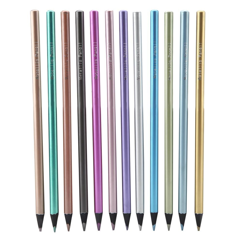 Click here for Herwey 12 Colors Metallic Pencils Non-Toxic Black... prices