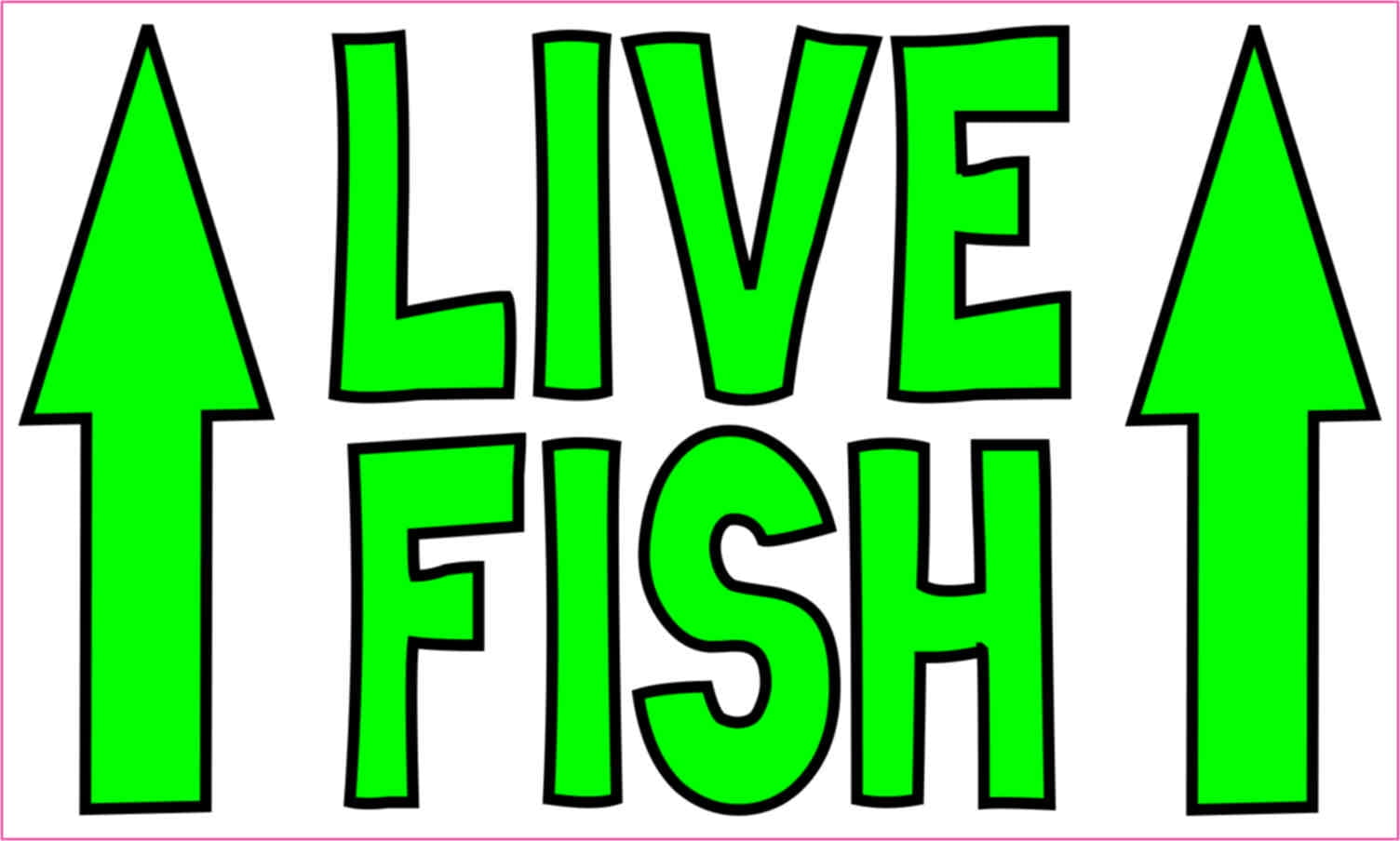 5in x 3in Live Fish Sticker Vinyl Animal Sign Decal Aquarium Stickers ...